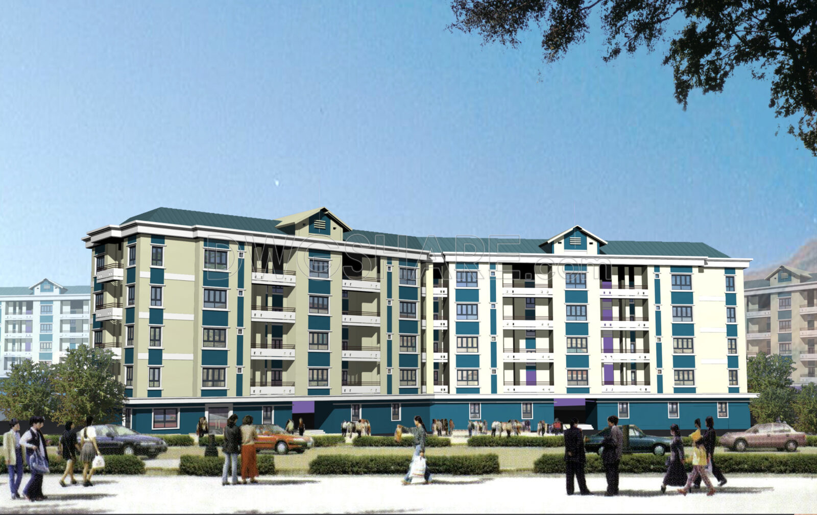 20. CAD drawings of a 5-story high-rise residential building project ...