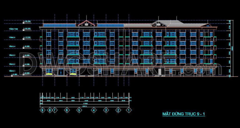 20. CAD drawings of a 5-story high-rise residential building project ...