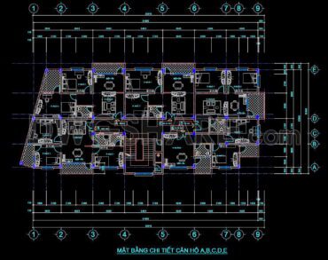 20. CAD drawings of a 5-story high-rise residential building project ...