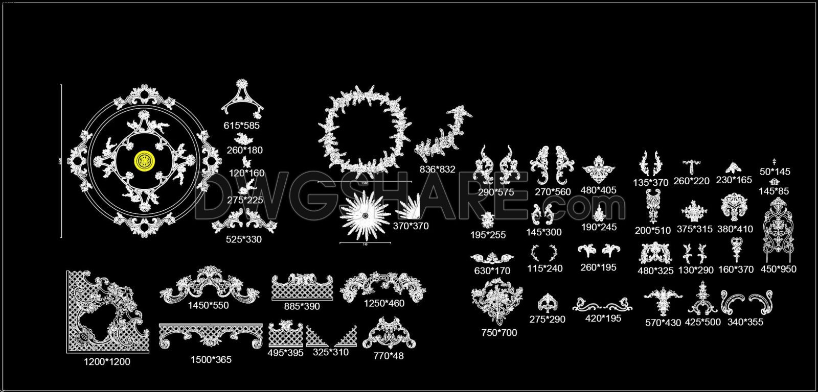 201. Free Download of Decorative Pattern Design CAD Blocks