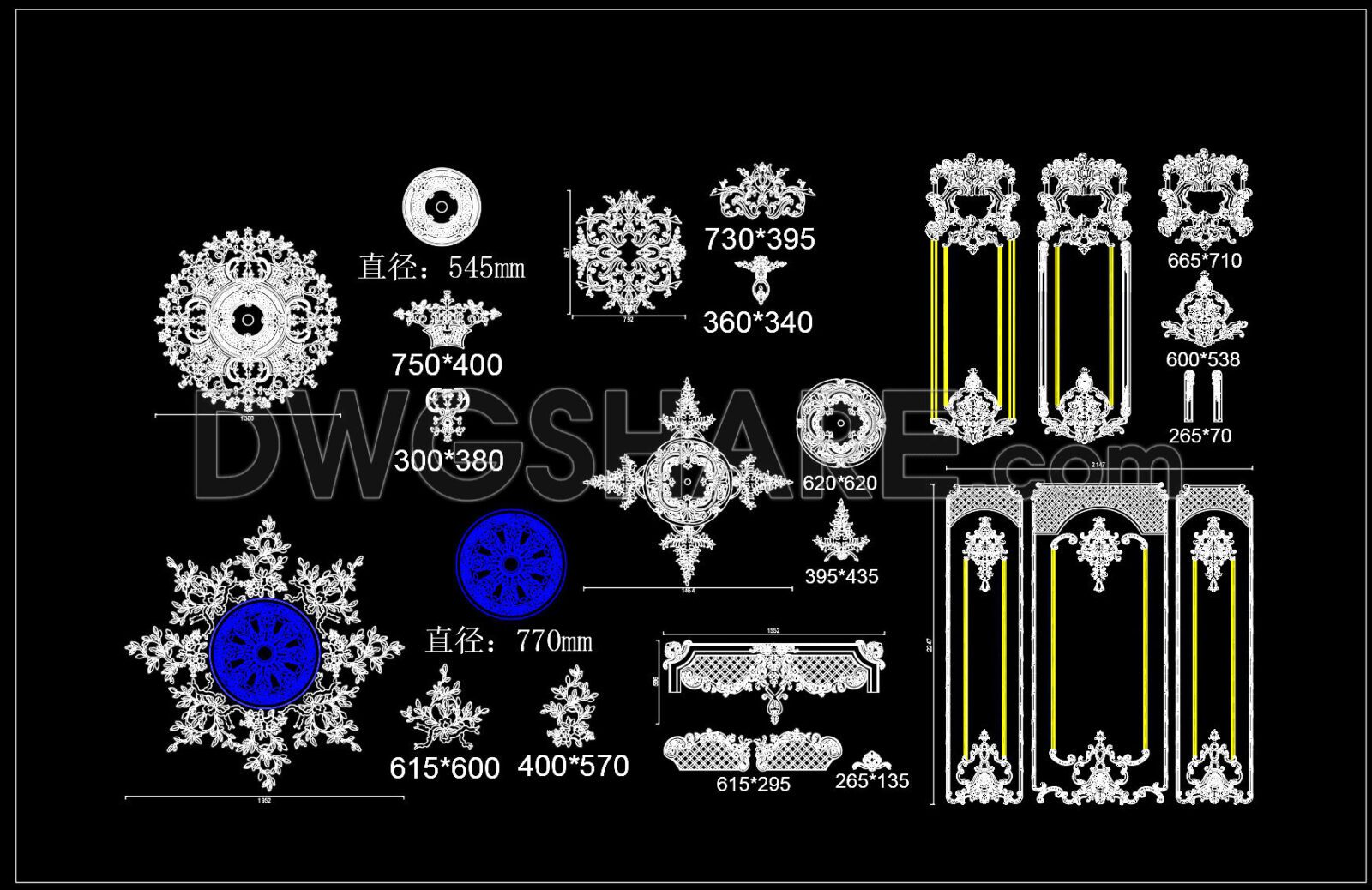 202. Free Download of Decorative Pattern Design CAD Blocks