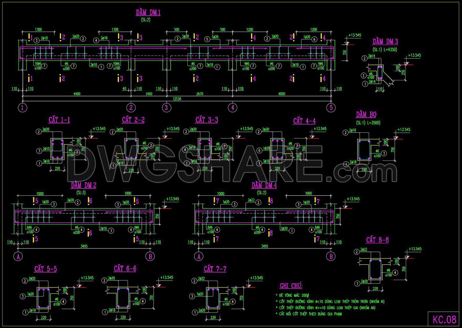 292. Structural Drawings Of 4-Story House A Complete Project 3.7m x 12 ...
