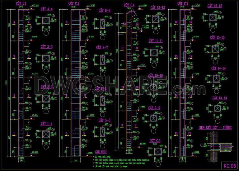 292. Structural Drawings Of 4-Story House A Complete Project 3.7m x 12 ...