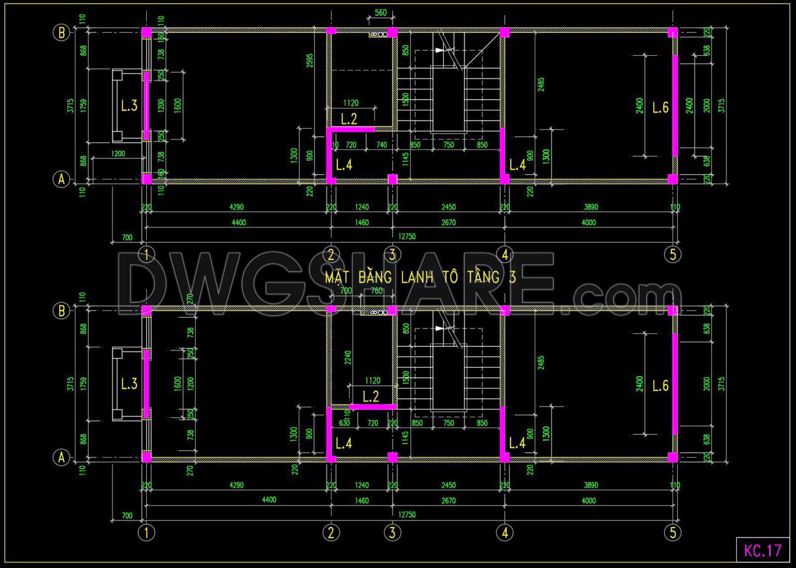 292. Structural Drawings Of 4-Story House A Complete Project 3.7m x 12 ...