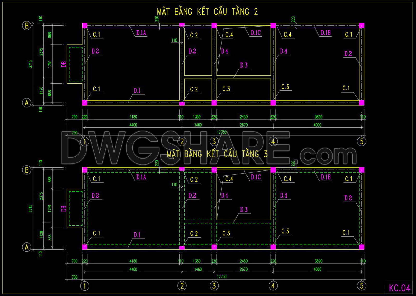292. Structural Drawings Of 4-Story House A Complete Project 3.7m x 12 ...