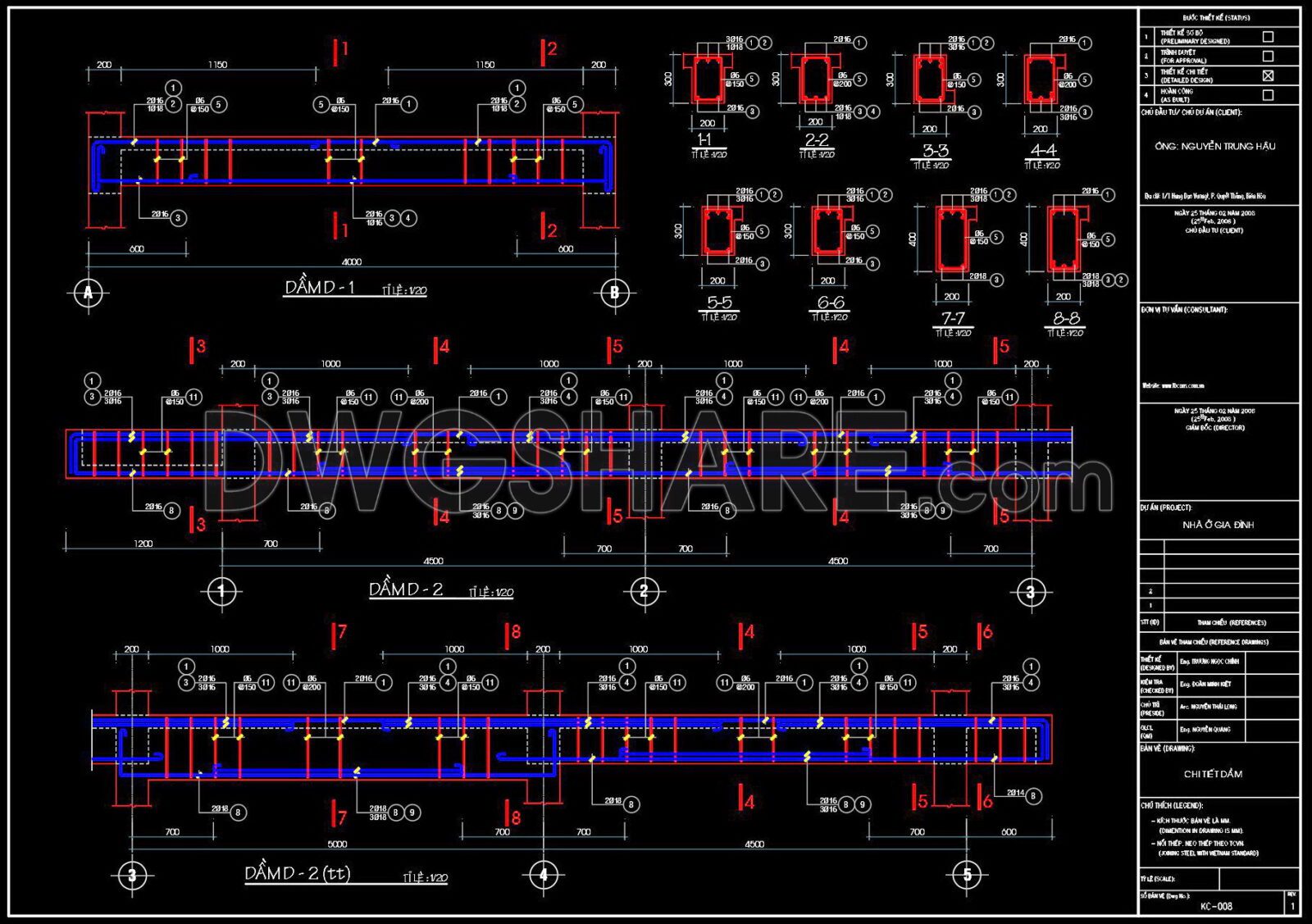 293. Structural Drawings Of 2-Story House A Complete Project 4m x 18.5m ...
