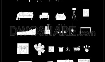 Living Room CAD Blocks Free Download – High-Quality DWG Files