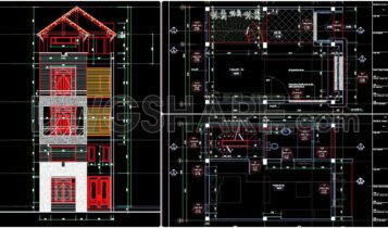 Download free architectural CAD drawings for Townhouses, Villas
