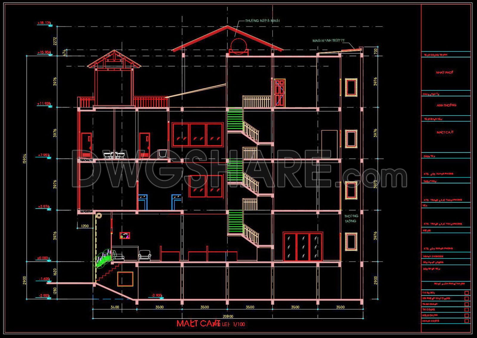 416. Free Download CAD Design Drawings for a 3-Story House with ...