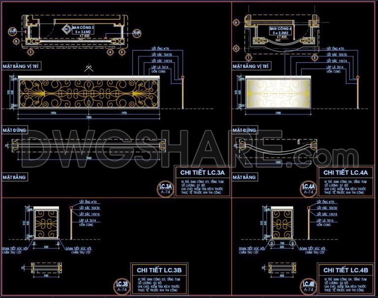 526. Free download of detailed architectural CAD drawings for balconies ...