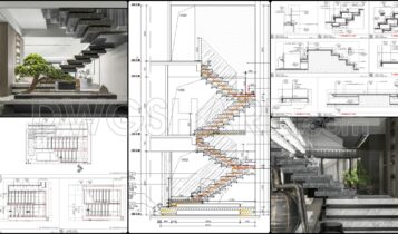 78.Flag Pole Elevation and Sections Details Autocad file
