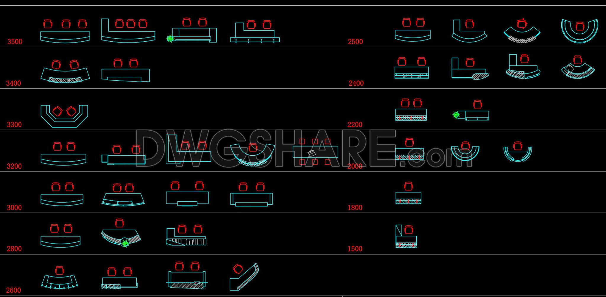 61. Office furniture plan view CAD blocks free download