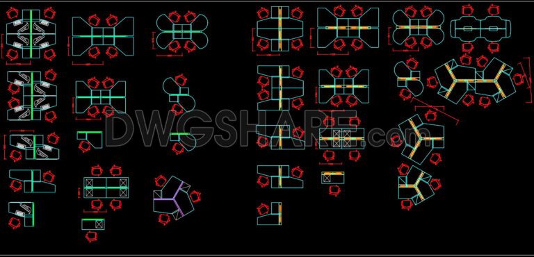 62. Free download of office furniture plan view CAD blocks