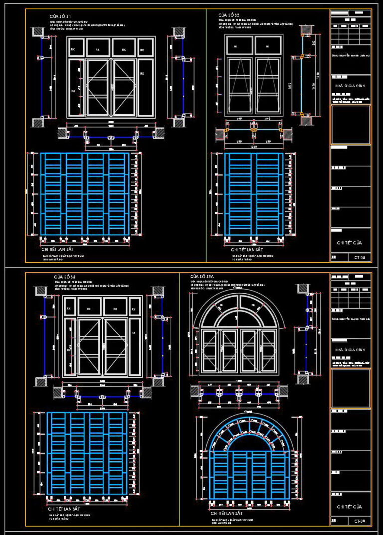 641. Detailed CAD Drawings Of Doors, Windows For Download