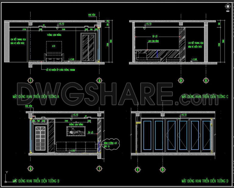 8. Download detailed CAD design drawings of the living room for a townhouse