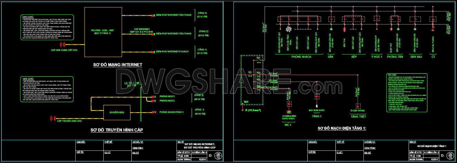 114. CAD drawings for detailed electrical designs for a 3-story townhouse