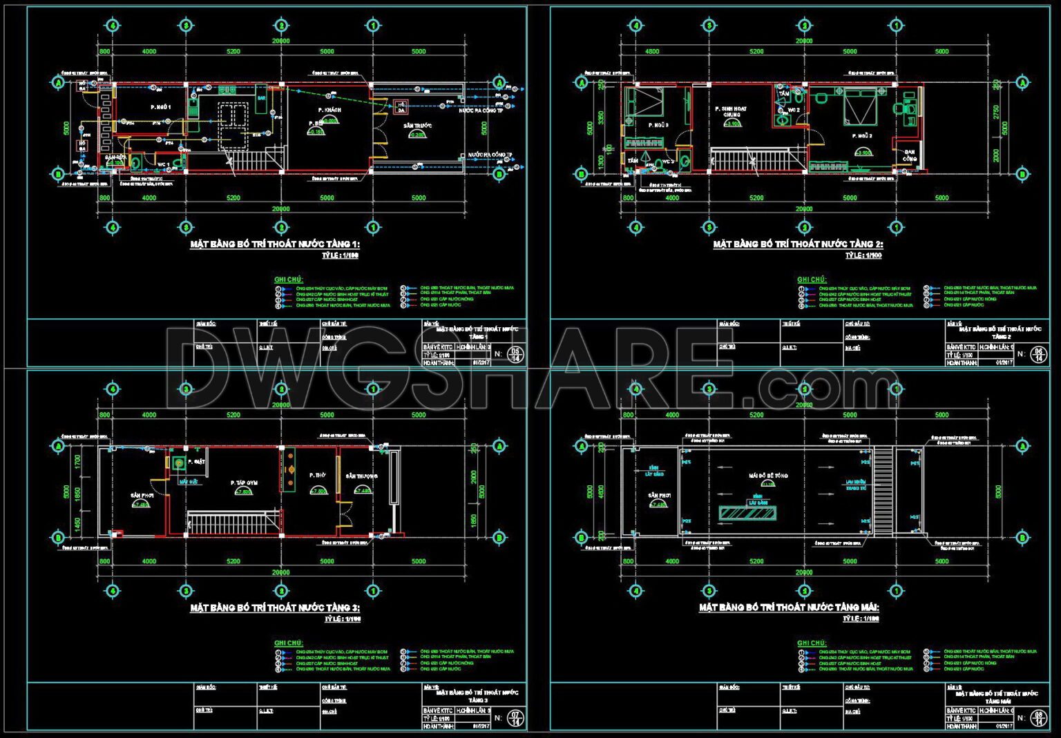 115. CAD drawings detailing the design of water supply and drainage ...