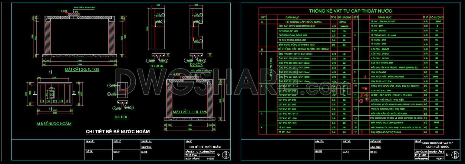 115. CAD drawings detailing the design of water supply and drainage ...