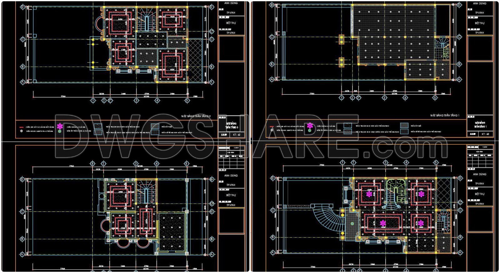 165. Free Download Detailed CAD drawings for the ceiling layout design ...