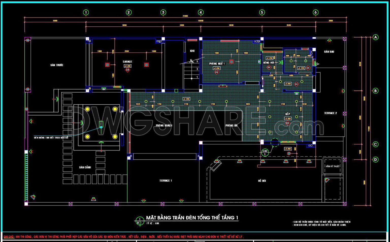 166. Free Download Detailed CAD drawings for the ceiling layout design ...