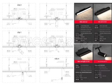 180. Free Download of Detailed Technical CAD Drawings for Track Light ...