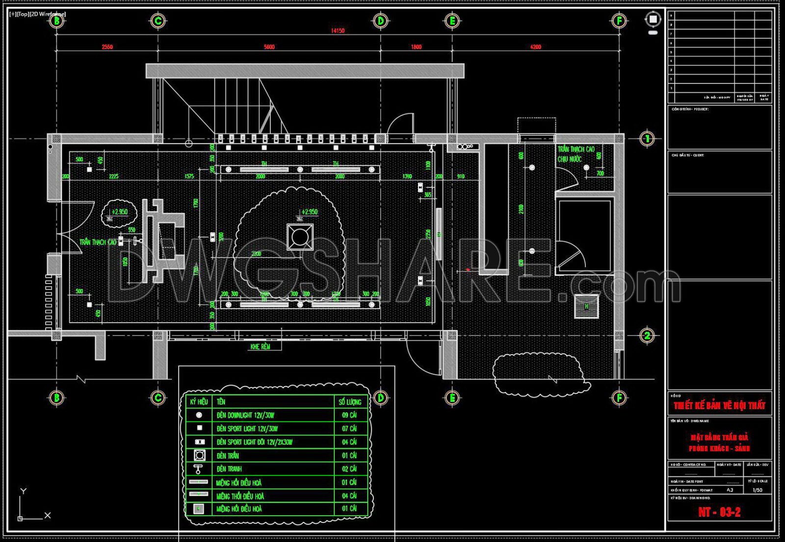 22. CAD construction drawings for the interior of the living room of a ...