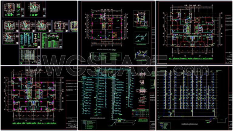26. Free Download of CAD Floor Plans for a 18-Story Apartment Building