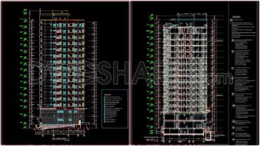 26. Free Download of CAD Floor Plans for a 18-Story Apartment Building