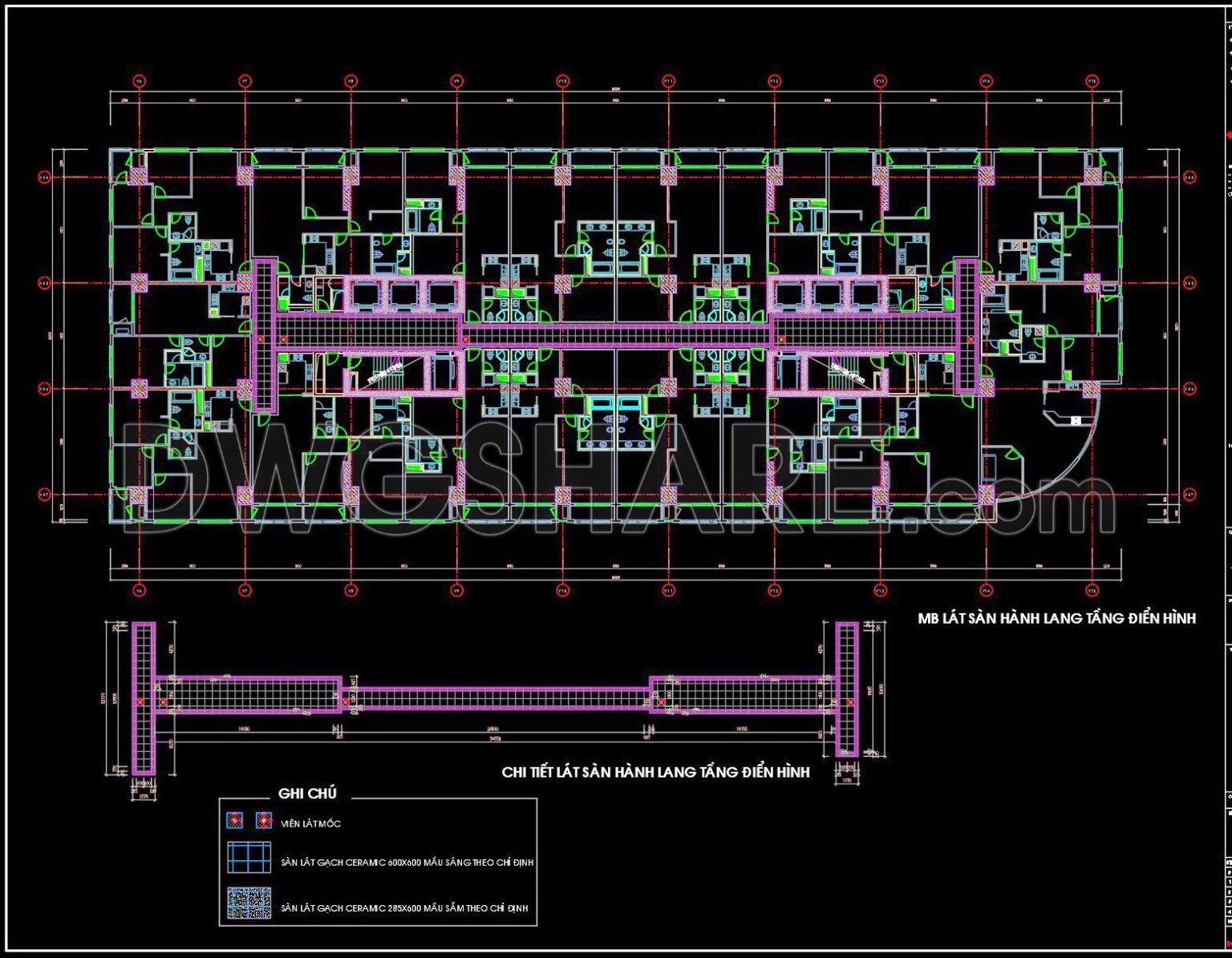 27. Free Download of CAD Floor Plans for a 30-Story Apartment Building
