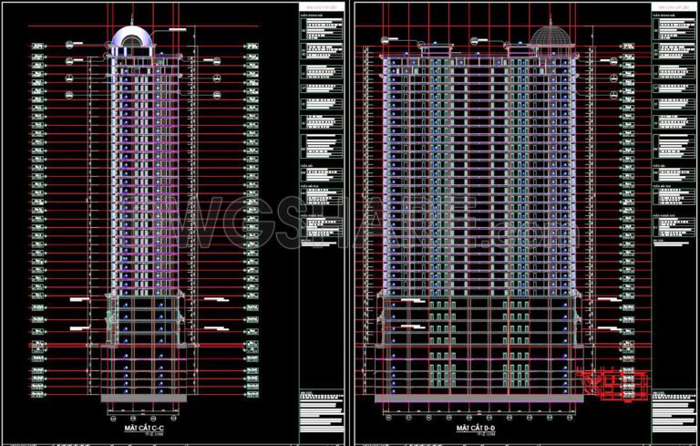 28. Free Download of CAD Elevations for a 35-Story Apartment Building