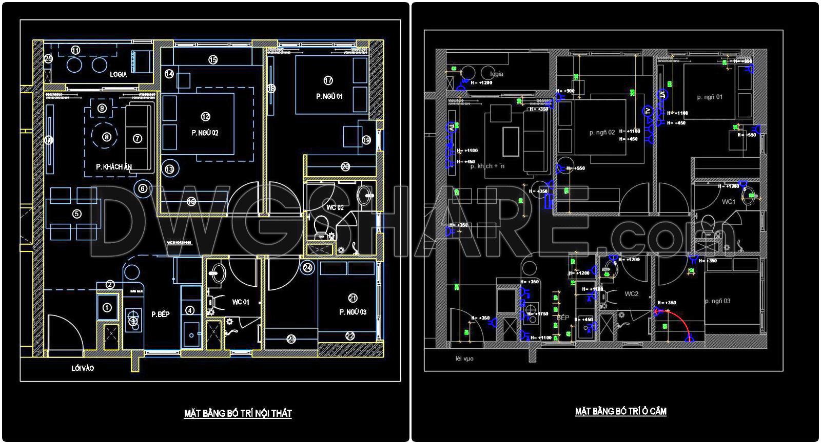 30. Free Download The Cad Drawing Of An 83m2 Apartment Floor Plan ...