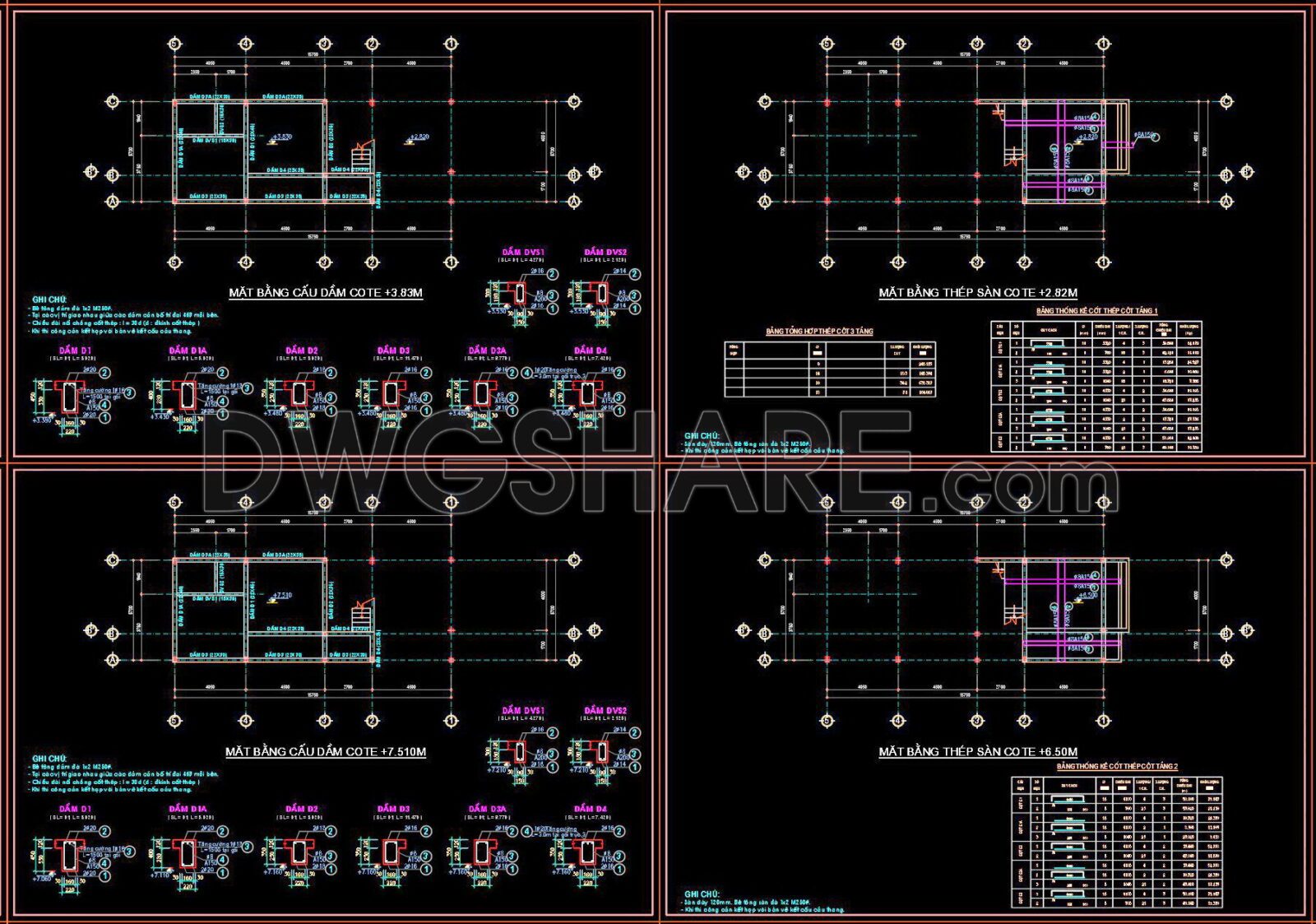 300. Structural Drawings Of 3-Story House A Complete Project 5.7m x 15 ...
