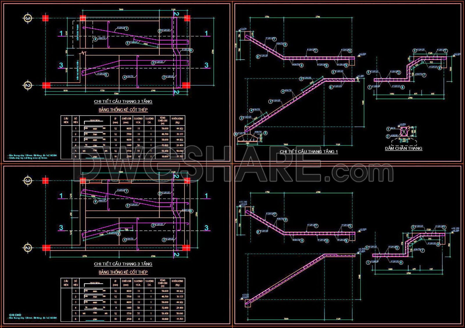300. Structural Drawings Of 3-Story House A Complete Project 5.7m x 15.7m For Download