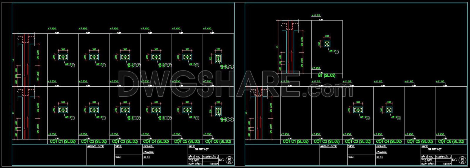 301. Structural Drawings Of 3-Story House A Complete Project 5m x 20m ...