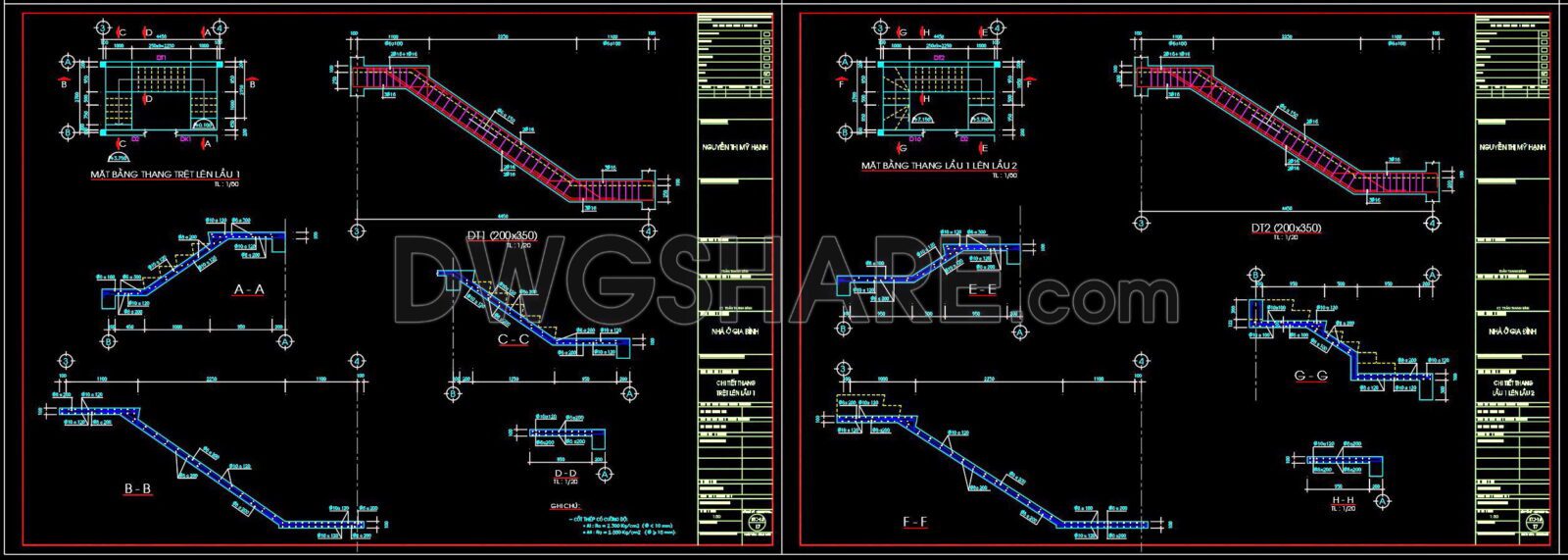 302. Structural Drawings Of 2-Story House A Complete Project 6m x 20m ...