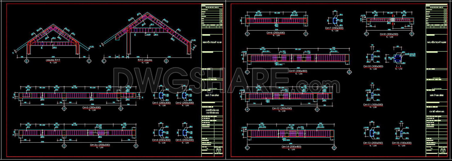 302. Structural Drawings Of 2-Story House A Complete Project 6m x 20m ...