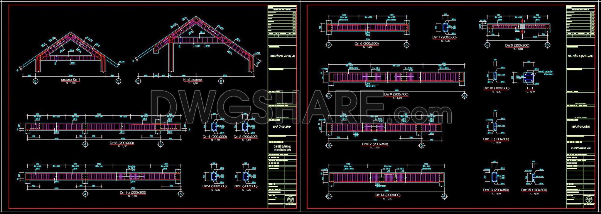 302. Structural Drawings Of 2-Story House A Complete Project 6m x 20m ...