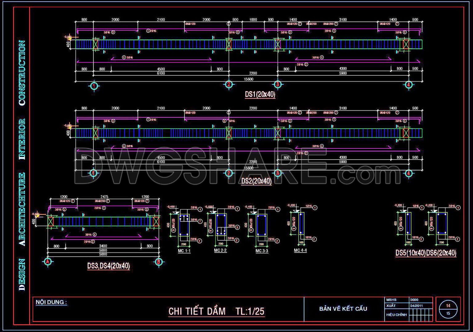 303. Structural Drawings Of -Story House A Complete Project 5m x 20m ...