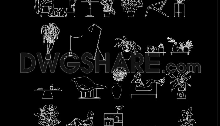 344. Free Download Cad File Plants & Furniture - Free Cad Blocks ...