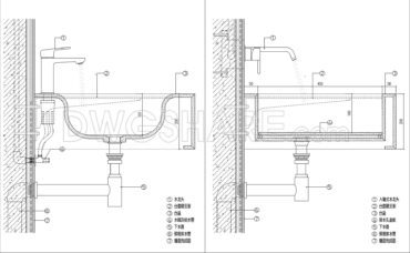 395. Free Download of CAD Section Detail Drawings for 4 Hand Wash Basin ...