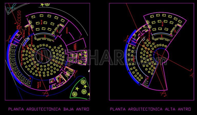 44. Free Download of Restaurant Complex Floor Plan CAD Drawings