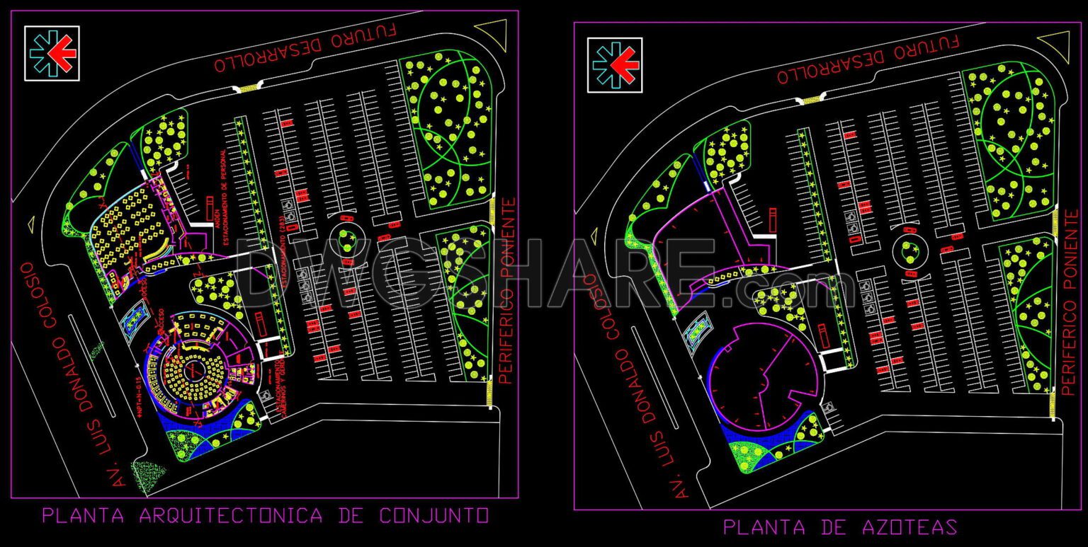 44. Free Download of Restaurant Complex Floor Plan CAD Drawings