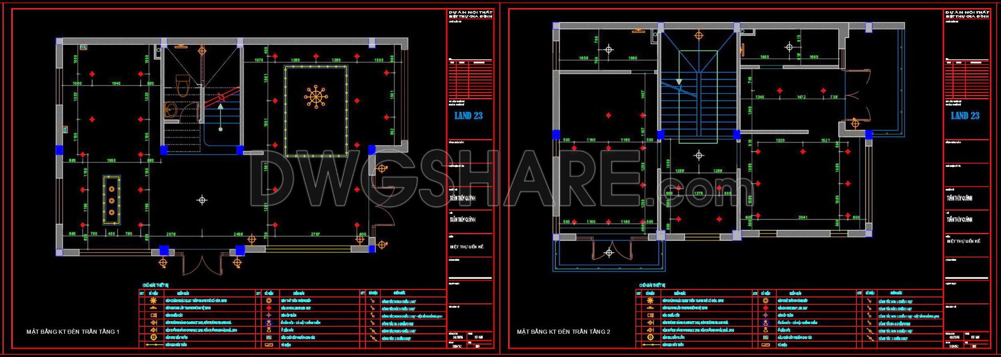 171. Free download of detailed CAD drawings of ceiling plans and lighting layout plans for a 3 ...
