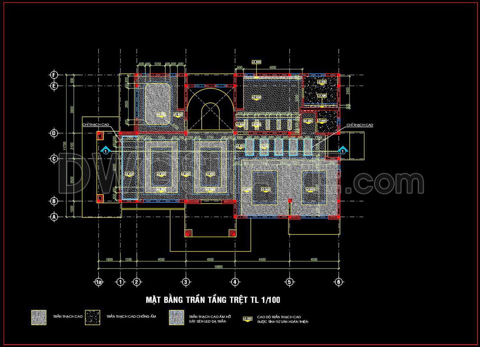 173. Free download of detailed CAD drawings of ceiling plans and lighting layout plans for a 2 ...