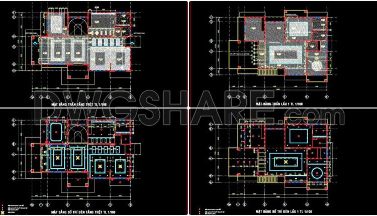 173. Free Download Of Detailed Cad Drawings Of Ceiling Plans And ...
