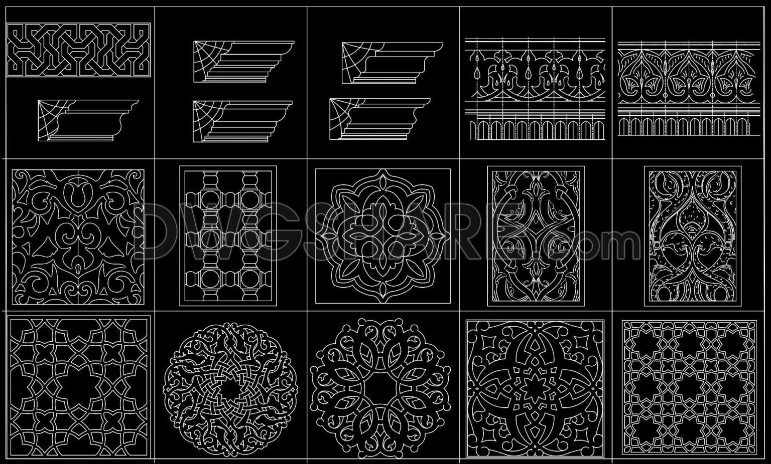 186. Free Download of Decorative Pattern Design CAD Blocks