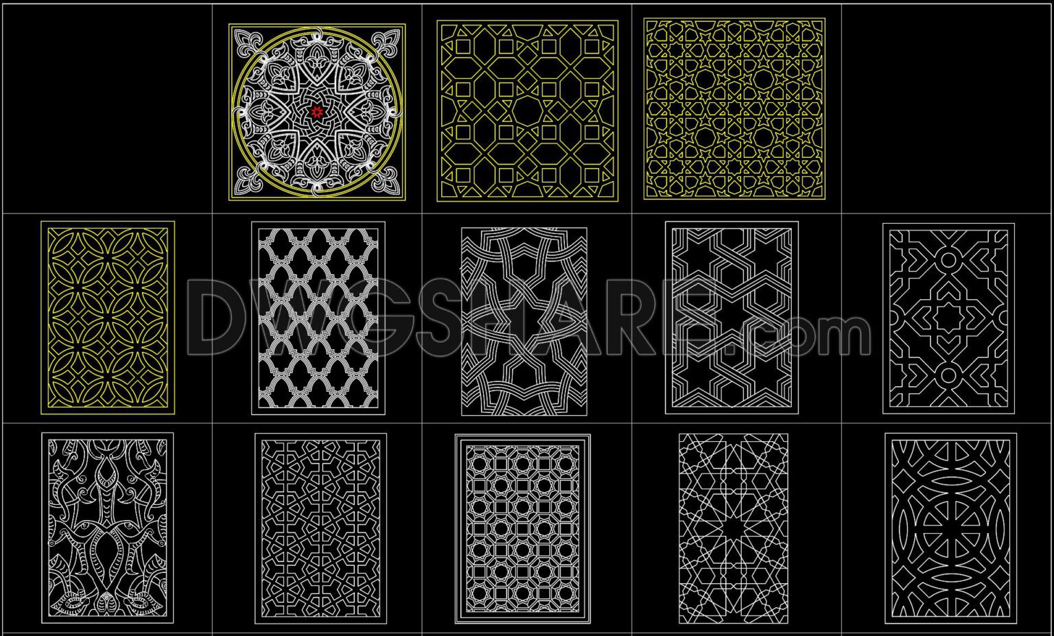 187. Free Download of Decorative Pattern Design CAD Blocks