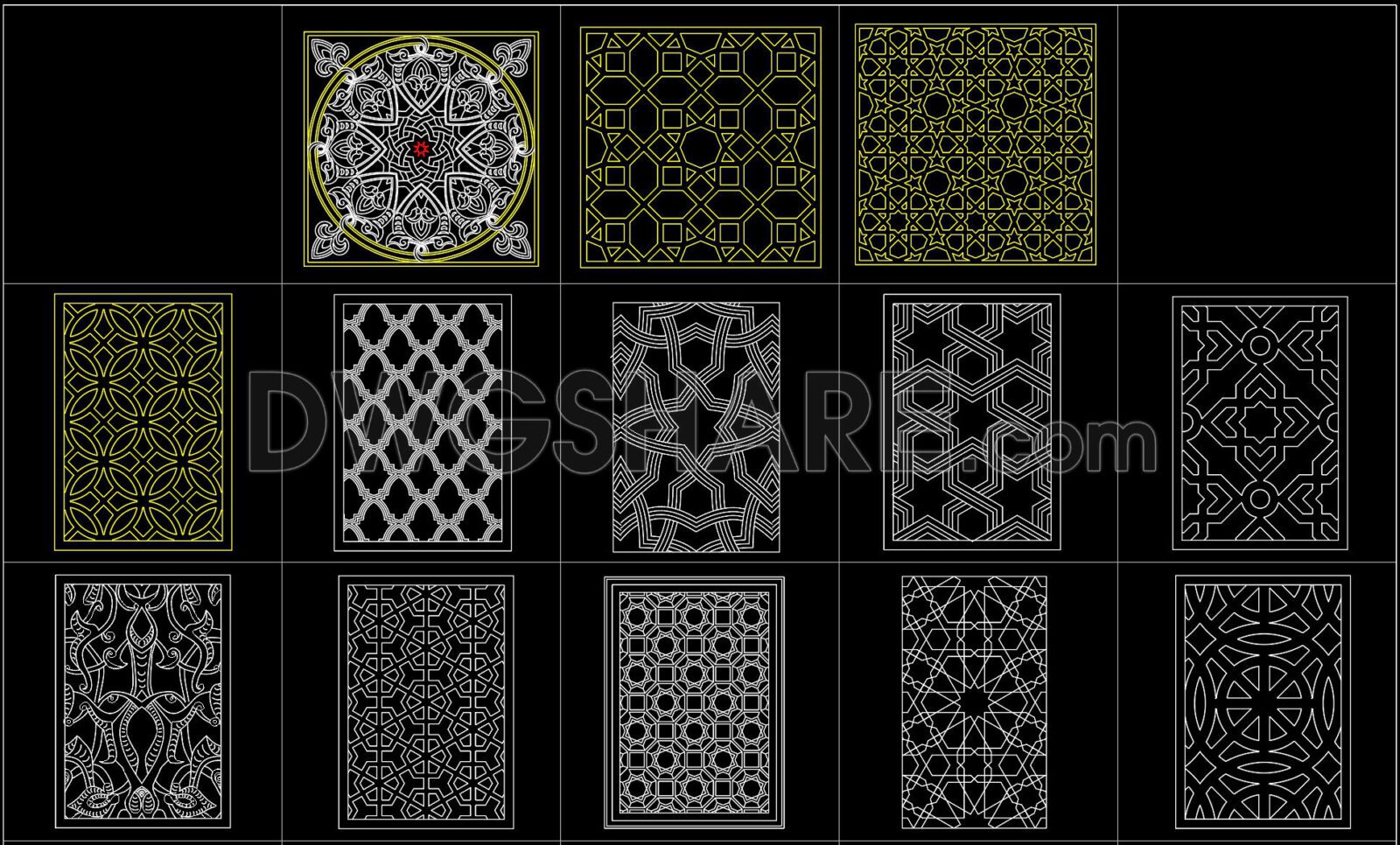 187. Free Download of Decorative Pattern Design CAD Blocks