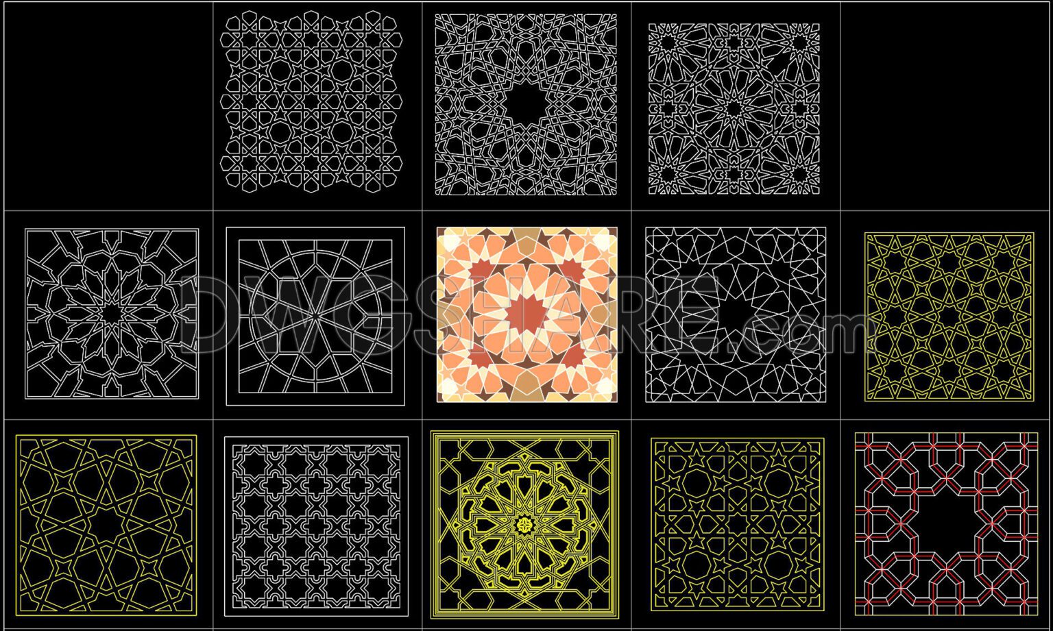 188. Free Download of Decorative Pattern Design CAD Blocks