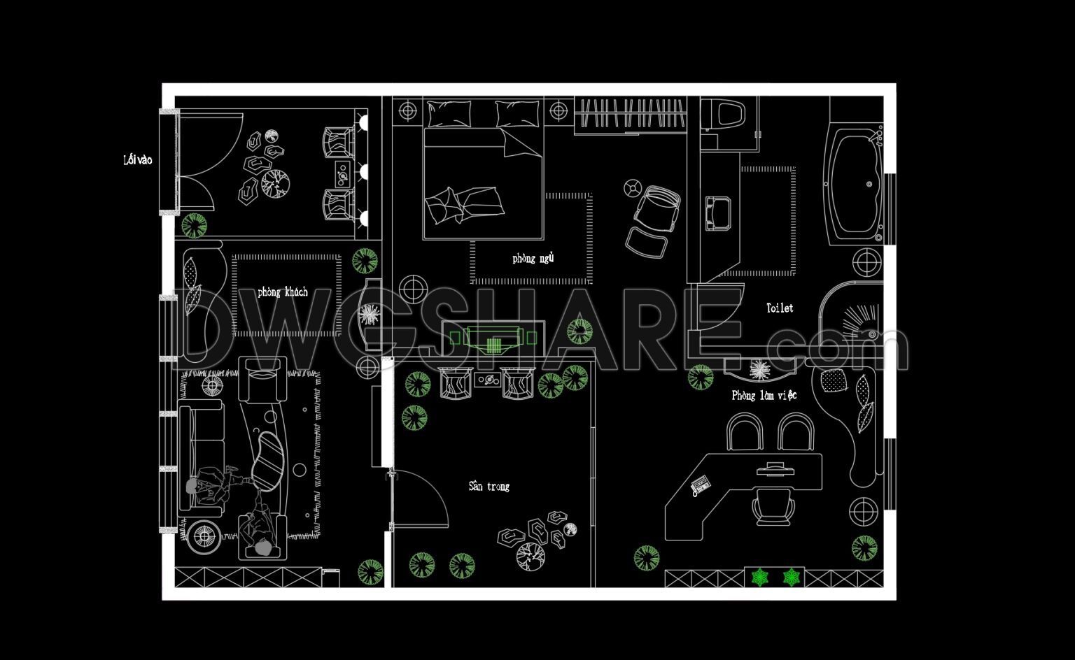 244. Free download functional floor plan CAD drawing of an apartment ...